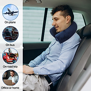 Twist Travel Pillow Set, Versatile Pillow for Travelling, Office Working, Flight Sleeping, Supporting Neck, Head, Lower Back and Shoulder, Memory Foam Pillow with Ear Plug and Eyes Mask