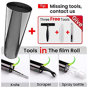 One Way Window Privacy Film, Home Windows Tint Reflective Windows Film See Out Not in Sun Blocking Anti UV Mirror Windows Clings Daytime Privacy Door Window Covering with 3 Tools, 17.5 * 78.7 Inch