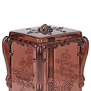 Cotton Pad Holder, Large Capacity ABS, Cute Design, Cotton Dirt Free Makeup Box for Bedroom (Transparent Coffee)