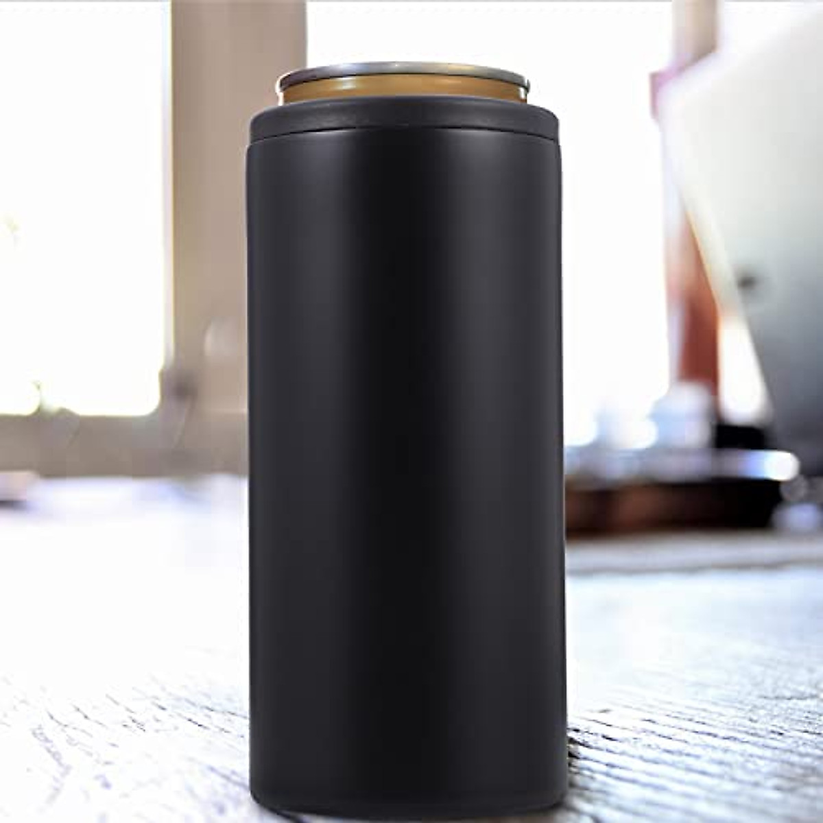 Cabilock 1pc Vacuum Insulation Tank Can Cooler Insulated Can Cooler for Soda Beer Cooling Bucket Metal Cooler Beverage Insulator Vacuum Cup Flask Stainless Steel Ice Bucket Slender Child