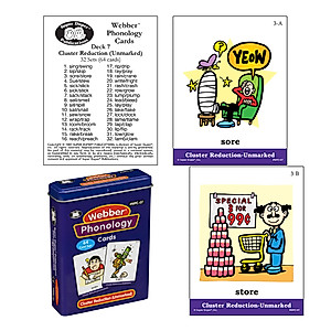 Super Duper Publications | Webber® Illustrated Phonology Eight Fun Decks Bundle | Communication and Language Processing Skills Flash Cards | Educational Learning Resource for Children