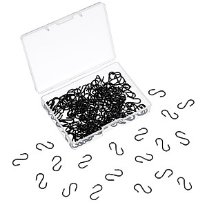 Lusofie 150 Pcs Small S Hooks 1/2 Inch S Hooks for Hanging Stainless Steel S Hook Mini S Hooks for Christmas Ornament Hooks Jewelry Key Chain Tag DIY Crafts Hanging(Black)