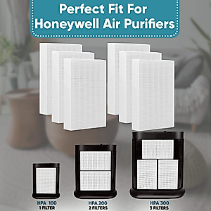 6 Pack - True HEPA Filter R - Replacement for Honeywell - HPA300/200/100 Series and HPA5000 Series Honeywell Air Purifiers