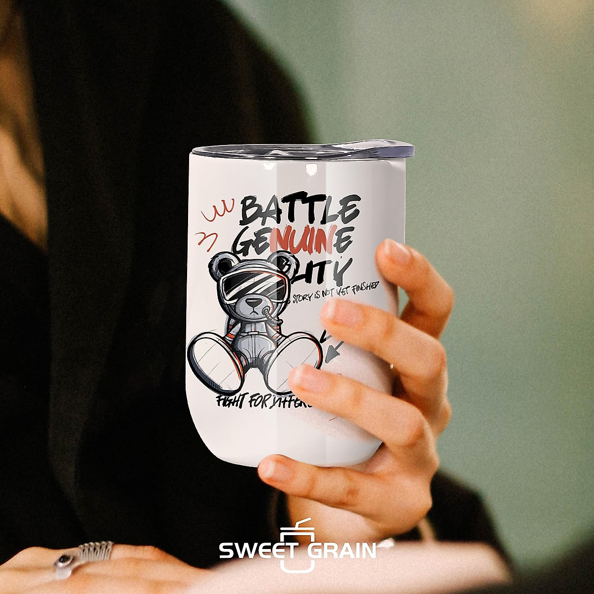 sweet grain 12oz Sublimation Wine Tumblers Blanks(50Pack) - Stainless Steel Insulated Sublimation Stemless Wine Tumbler Bulk with Lids & Straw for Wine/Coffee/Cocktail