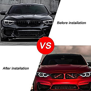 Grille Insert Stripes Replace for BMW F20 F30 F32 2012-2018, 320i 328i 330i 335i 420i 428i 435i Accessories (Red, 3 series)