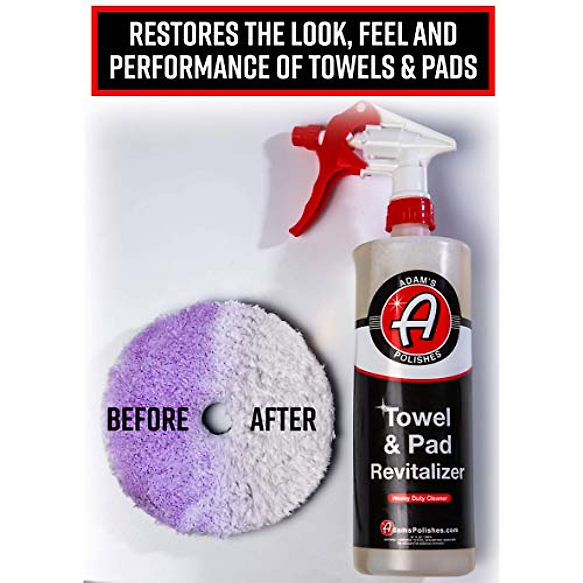 Adam's Microfiber Towel & Pad Cleaner - Keep Your Detailing Cloths, Applicators, & Pads Bright and Soft to Ensure a Scratch Free Surface - Tough on Grime, Gentle on Microfiber & Pads (32oz)