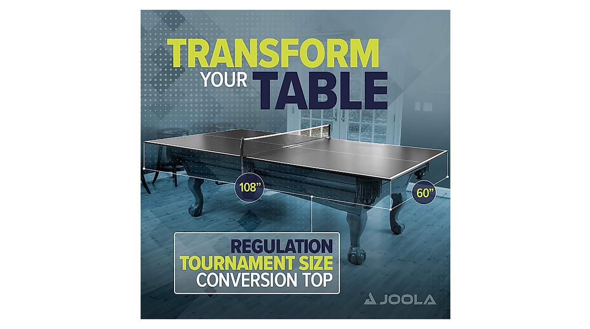 JOOLA Table Tennis Conversion Top with Net Set - Full Sized MDF Ping ...