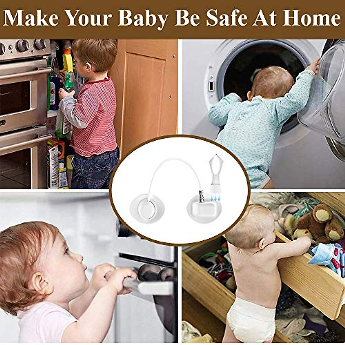 Urban August Adhesive Magnetic Lock – Childproofing & Baby Safety Durable, Heat Resistance, Easy to Install with Heavy Duty 3M Adhesive Tape, Best for Cabinets, Drawers, Doors & refrigerators (Black)