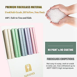 SUPJOYES 5 Pairs Fiberglass Chopsticks, Multicolor Reusable Chop Sticks Japanese Style, Non-Slip Chopsticks Gift Set Dishwasher Safe, 9 1/2 Inches