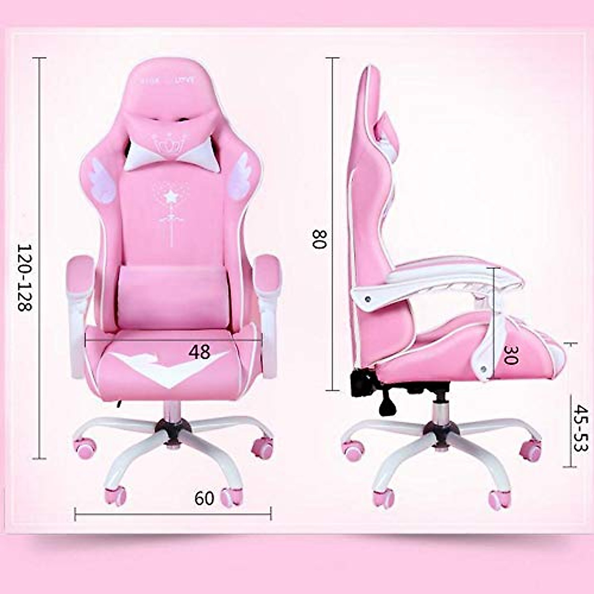 Game Chair Can-Go-to-Computer-Chair Cafe Pink Comfortable Girl Fashion Cute Home Internet