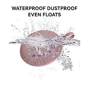 INSMY Waterproof Bluetooth Speakers, IP67 Floatable Portable Wireless Small Shower Speaker, Punchy Bass Loud Sound, Stereo Pairing, 24H Playtime, Hands-Free Clear Call for Beach Kayak Canoe (Pink)