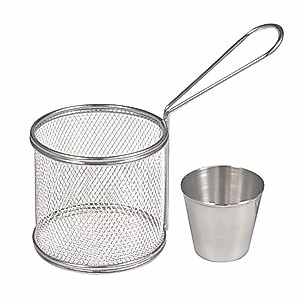Deep Frying Basket Round Chip Baskets Oil Filters Frying Nets Chip Chef Kitchen Baskets Colanders Kitchen Accessories Frying Net(2pcs)