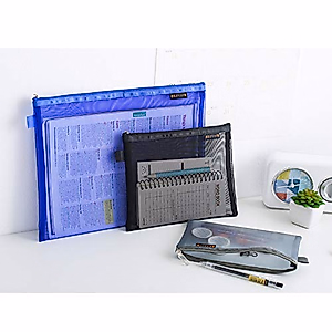 Topfinder Clear Cosmetic Bags Zip Makeup Mesh Bags Pencil Case Pouch Travel Toiletry Kit Set Storage Case (Grey)