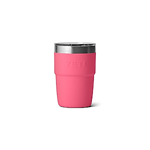 YETI Rambler 8 oz Stackable Cup, Stainless Steel, Vacuum Insulated Espresso Cup with MagSlider Lid, Tropical Pink