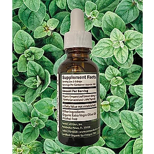 Center of Eden, Wild Mediterranean Oil of Oregano, Certified Organic, 76%+ Carvacrol, Herbal Supplement for Immune Support, Vegan, Non-GMO, 1 oz (Approx.450 Servings)