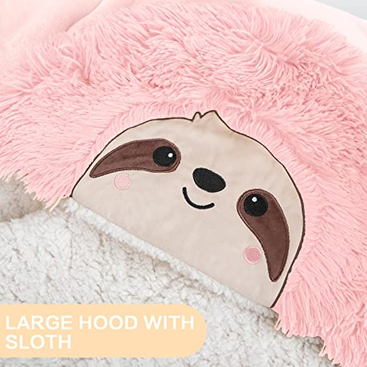 Sloth Wearable Hooded Blanket for Adults - Super Soft Warm Cozy Plush Flannel Fleece & Sherpa Hoodie Throw Cloak Wrap - Sloth Gifts for Women Adults and Kids