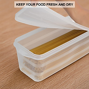Songaa Pasta Storage Containers with Lids 3PCS, Kitchen Plastic Food Storage Containers for Pantry, BPA Free Pasta organizer for Cereal, Nuts, Eggs, Spaghetti Containers for Organizing Pantry