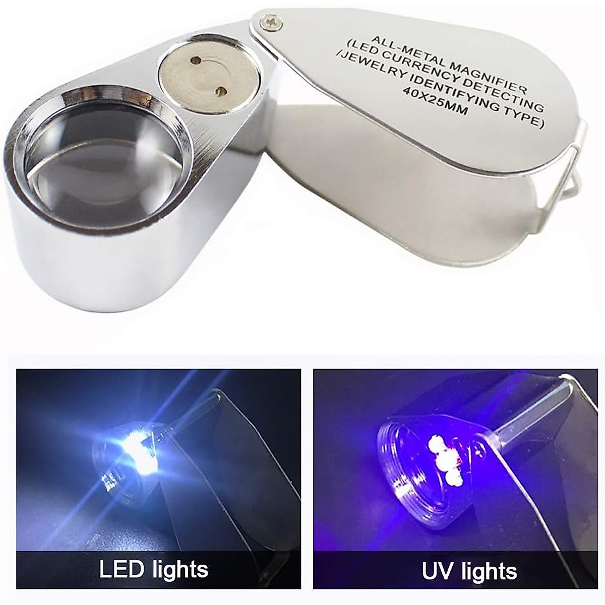 Diamond Tester Pen, Jewelry Diamond Tester with 60X Mini LED Magnifying&40X Full Metal Illuminated Jewelry Loop Magnifier, Thermal Conductivity Meter, Diamond Selector for Novice and Expert