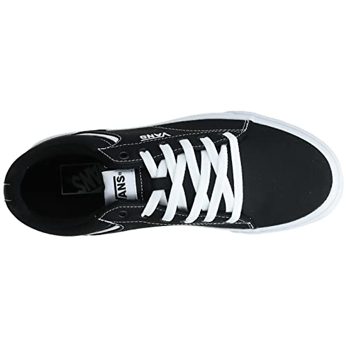 Vans Men's Seldan Sneaker, Black Canvas Black White 187, 12