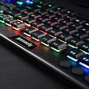 Redragon K619 Horus RGB Mechanical Keyboard, Ultra-Thin Designed Wired Gaming Keyboard w/Low Profile Keycaps, Dedicated Media Control & Tactile Brown Switches, Pro Software Supported