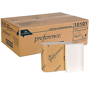 Georgia Pacific 10101 Singlefold Interfolded Bathroom Tissue, White, 400 Sheet/Box, 60/Carton