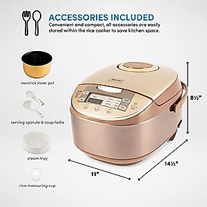 Aroma Housewares ARC-6106 Aroma Professional 6 Cups Uncooked Rice, Slow Cooker, Food Steamer, MultiCooker, Champagne