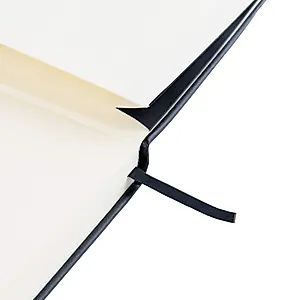 Ruled Notebook, Black Leather Bound Hardcover Journal with Lined Paper, Business Premium Label Stickers, and Elastic Closure, 5 x 8.25 inches - SuperiorMaker