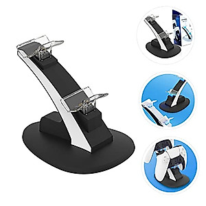 SOLUSTRE Controller Compatible for Display Compatible for ps Rack Station Dock Dual-Charging Black Charger Storage Desktop Dual Game Stand Conter Gamepad Compatible with ps Base Slot