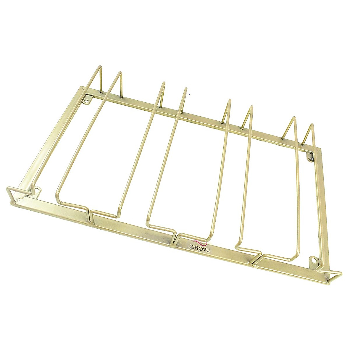 XIAOYU Wine Glass Racks, Stemware Racks, Wine Glass Rack Hanger, Stainless Steel Bar Home Cup Glass Holder, Under Cabinet Wine Glass Stemware Rack Holder, 4 Rows, Gold