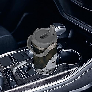 BWQJKUO Large Capacity Car Cup 30 Oz Stainless Steel Snow Owl Printed Travel Mug Leak-proof Flip Straw Tumbler with Handle,keeps Cold Or Ho