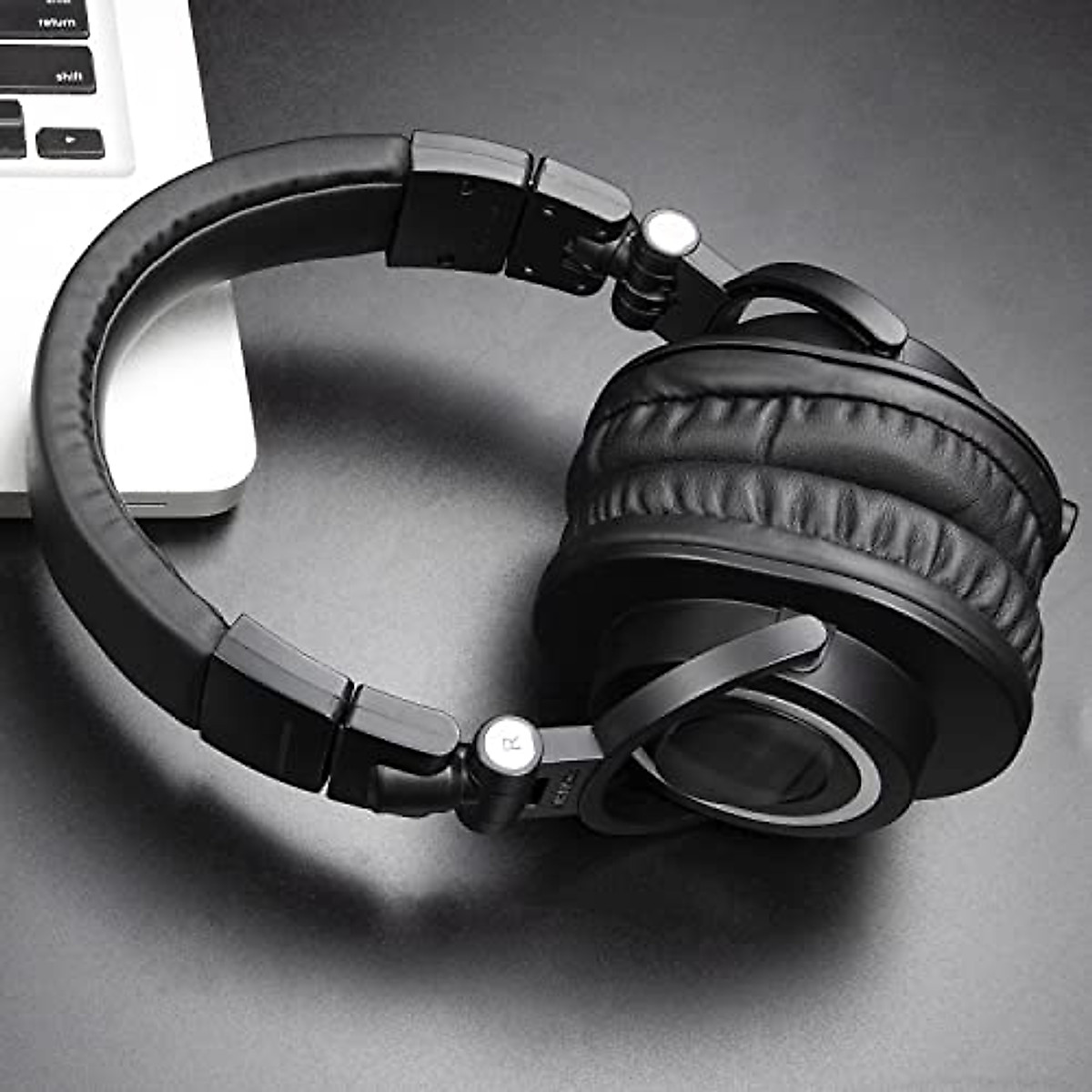 SOULWIT Protein Leather Headband Cover for Audio Technica ATH M50, M50X, M50XWH, M50XBT, M50XBT2, M50S/LE Headphones, Replacement Headstrap Pad Repair Part (Black)