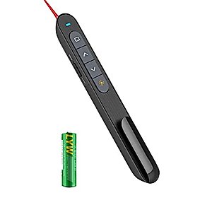 Presentation Clicker Wireless Presenter Remote, PPT Presentation Clicker with Hyperlink &Volume Remote Control Presentation Clicker Pointer Slide Advancer for Keynote/PPT/Mac/PC(Battery Included)