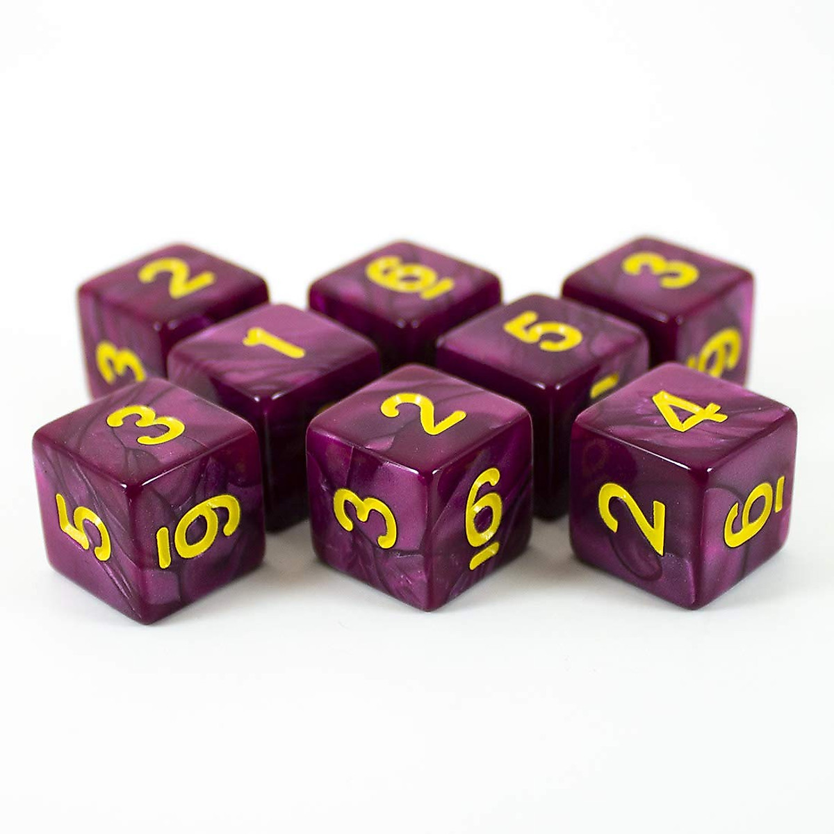 Paladin Roleplaying Maroon Pearl Dice - 8D6 Set - 'Plum'