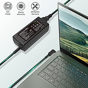 19V 3.42A 65W 45W AC Charger Replacement Acer Aspire 5 A515 R5 Chromebook 11 13 14 15 C720 CB3-532 CB5 Spin SP111 Swift SF315 TravelMate Spin B118 Spin SP513 Power Cord(Two Connectors Included)