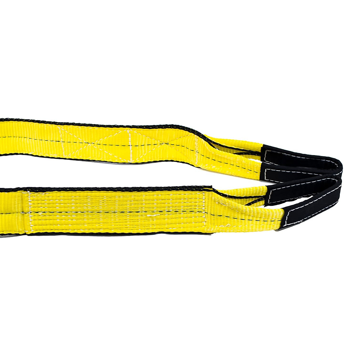 Mytee Products 2 Pack 2" x12' Web Lifting Sling - 6400 LBS WLL Vertical Lift Straps Twisted Eyelets 2-Ply - Choker (5000# WLL) & Basket (12,800# WLL)