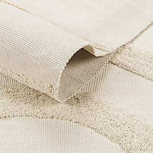 OJIA Boho Living Room Rug 5'x8', Large Washable Rugs Soft Tufted Bedroom Rug Nursery Rug, Cotton Woven Beige Area Rugs Floor Carpet for Dorm/Kids Room/Dining Room/Office