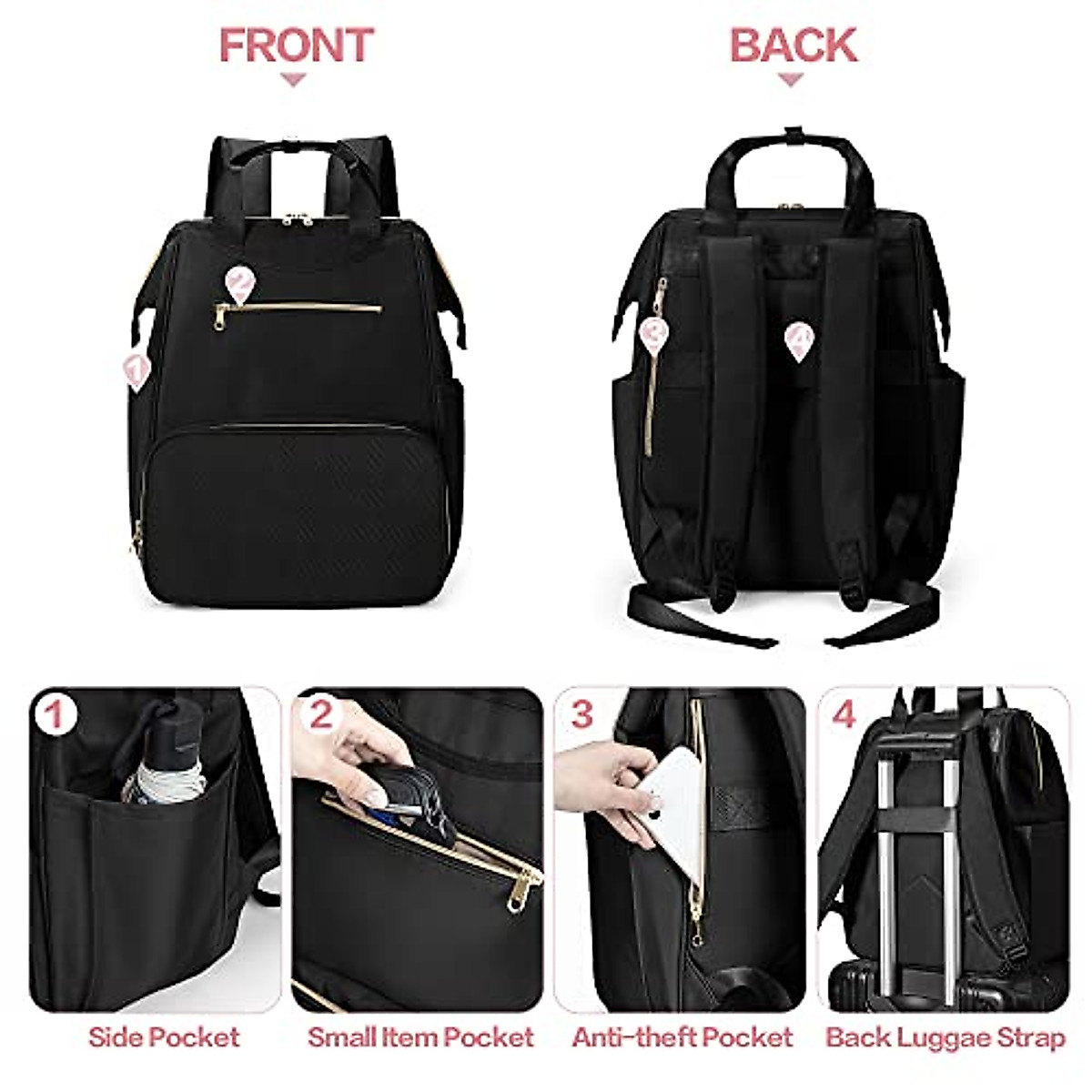 Fasrom Wearable Breast Pump Bag Backpack with Cooler and Pump Tote Bag, Compatible with Willow, Elvie, Momcozy Hands Free Pumps and Medela Pump in Style, Black (Patent Design)