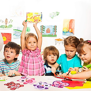 Valentine's Day Crafts Kits DIY Valentine Decorations Hanging Ornaments, Lanyards for Kids Family Entertainment Activities, 4 Styles (24 Sets)