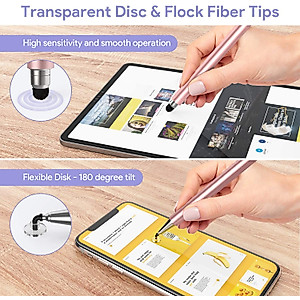Capacitive Stylus Pens for Touch Screens-2 in 1 Stylists Pens，Universal Touch Screens Stylus Pen for iPad iPhone Tablets Samsung Galaxy All Universal Touch Screen Devices(2 Pack)
