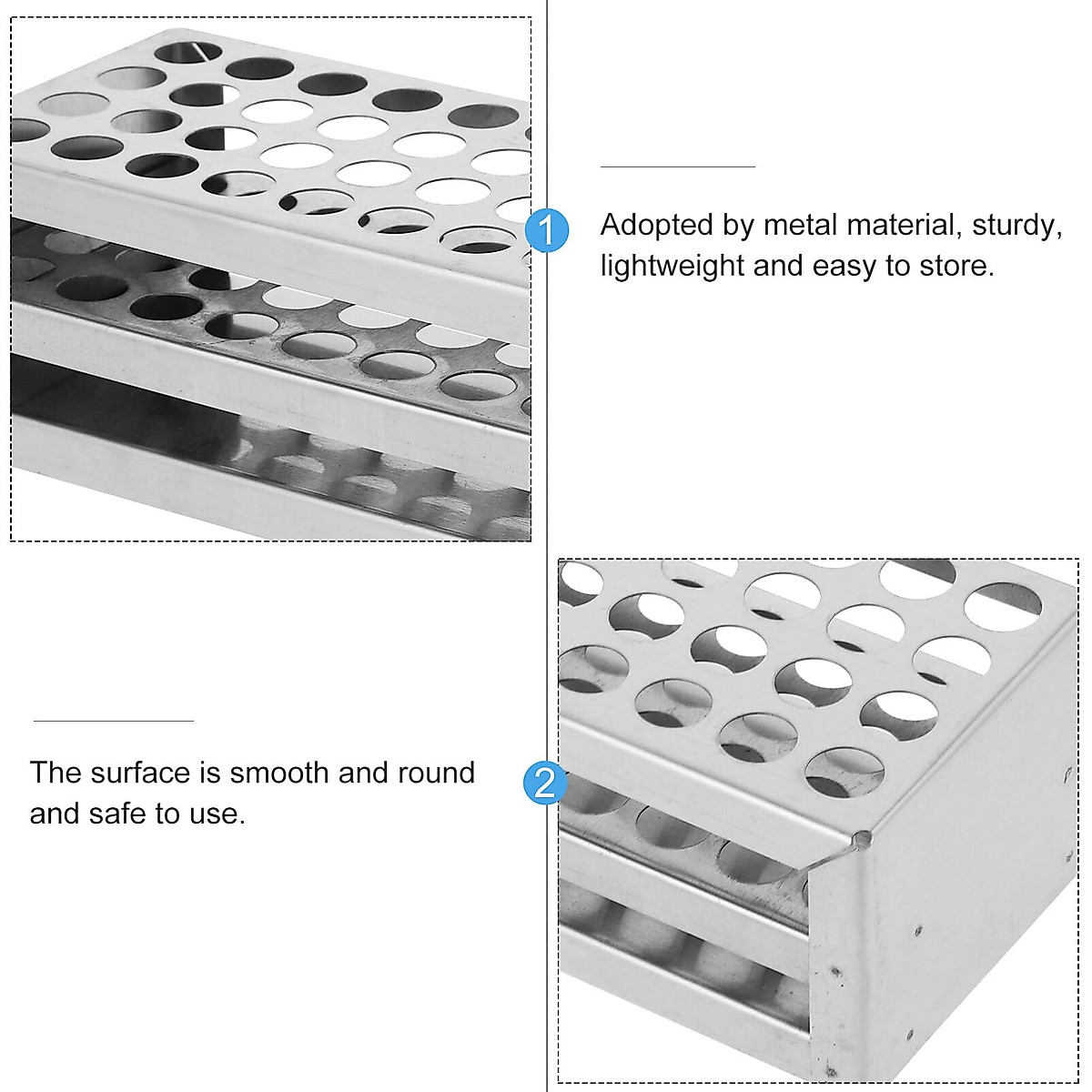 iplusmile Laboratory Test Tube Stand Test Tube Stand for Drying Test Tube Holder Rack Test Tube Rack for Lab Test Tube Rack Holder Laboratory Tube Holder Stainless Steel Drain Rack