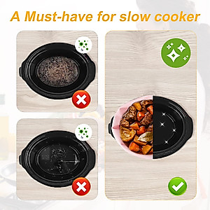 Silicone Slow Cooker Liner 6-8 Quart Compatible with Crockpot, Reusable Heat Resistant 6-8 Quart Slow Cooker Silicone Liner Slow Cooker Liner Bag for Crockpot Oval or Round Pots (Pink)