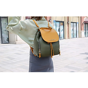 MKF Collection Backpack for Women Vegan Leather Bookbag Top Handle Bag Lady Fashion Pocketbook Travel bag Blush Charcoal by Mia k