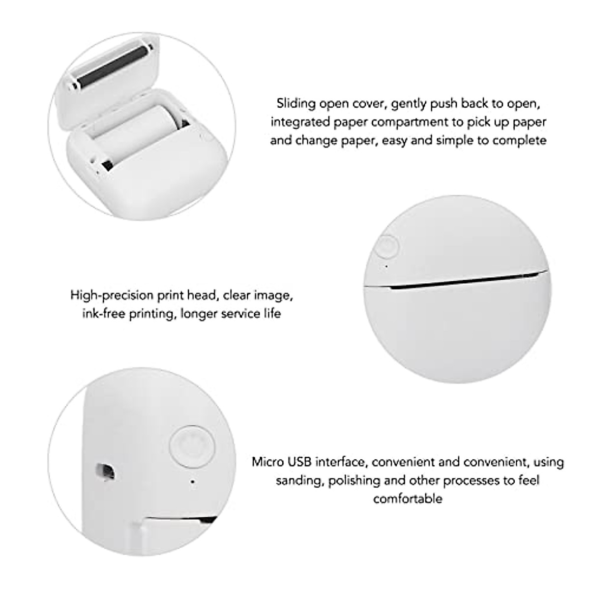 Mini Pocket Printer, Portable Pocket Thermal Printer, Bluetooth Inkless Instant Photo Printer, Small Pocket Thermal Sticker Printer for Kids Birthday, Mini Portable Inkless Pocket Thermal Photo P