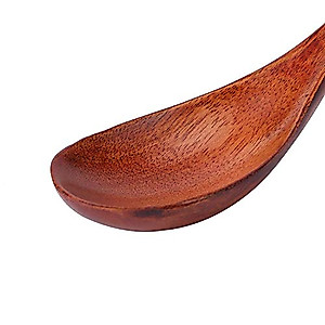 2pcs Household Wooden Soup Short Handle Spoon Dinner Tableware Cutlery Kitchen Accessory