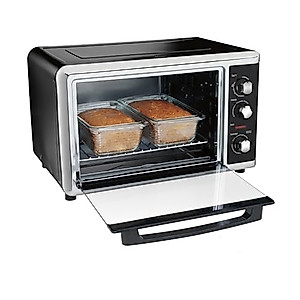 Hamilton Beach Countertop Convection Oven with Rotisserie, Bake Pans & Broiler Rack, Extra-Large Capacity, Black (31105D)
