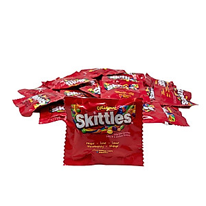 Skittles Original Flavor Candy Coated Fruit Chew Fun Size 1 Lbs Individually Wrapped Bulk Party Assortment 25+ Bite Size Mini Packs In Resealable Bag (16 Oz)