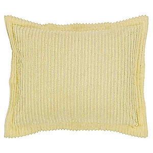Better Trends Jullian Collection is Super Soft and Light Weight in Bold Stripes Design 100% Cotton Tufted Unique Luxurious Machine Washable Tumble Dry, Standard Sham, Yellow