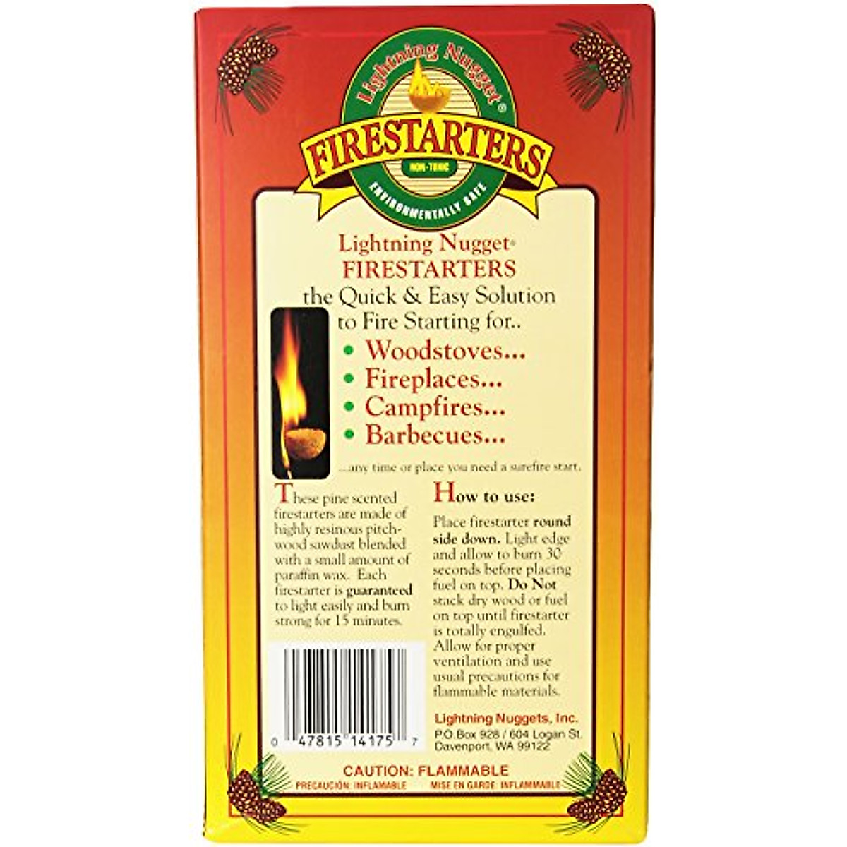 Lightning Nuggets Inc 0-47815-14175-7 12-Count Firestarters