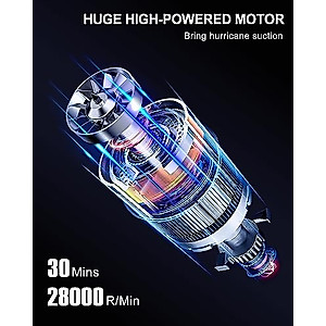 MELOHO Car Vacuum Cleaner High Power, Portable Handheld Vacuum Cordless Rechargeable with Fast Charge Tech, Huge Motor & Large-Capacity Battery, Powerful Wireless Hand Held Vacuum for Pets, Car, Home