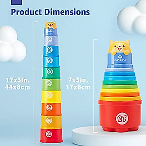 Stacking Toys for Toddlers 1-3 - Stacking Cups - Montessori Toys Baby Toys for 1 Year Old Toys for Boys Girls Toddler Toys Age 1-2 Numbers Shapes Patterns Learning Toys One Year Old Boy Birthday Gift